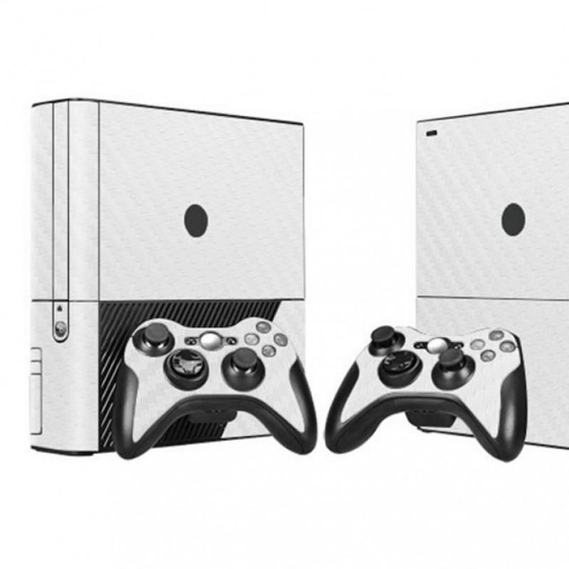 Купить Наклейки Белый карбон для консоли Xbox 360 Е и двух геймпадов в ...